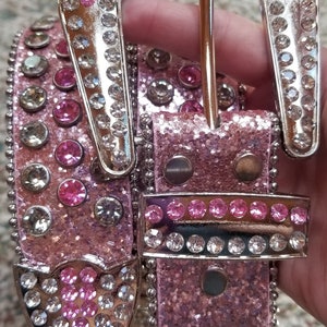 Pink Western Rhinestone Belts Glitter Women's Girls - Etsy