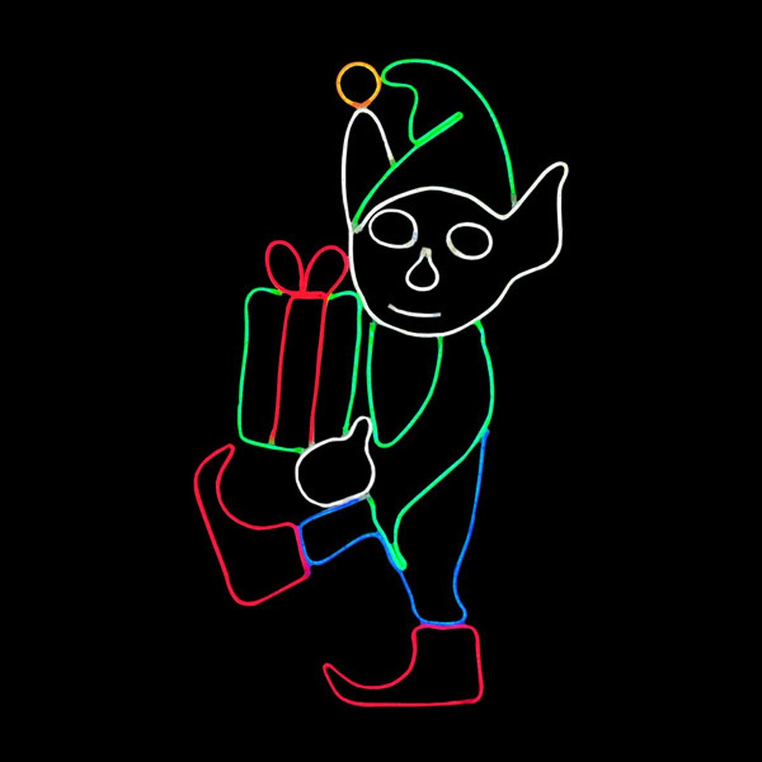 Christmas Elf LED Neon Outdoor Lighted Yard Art Decorations - Etsy
