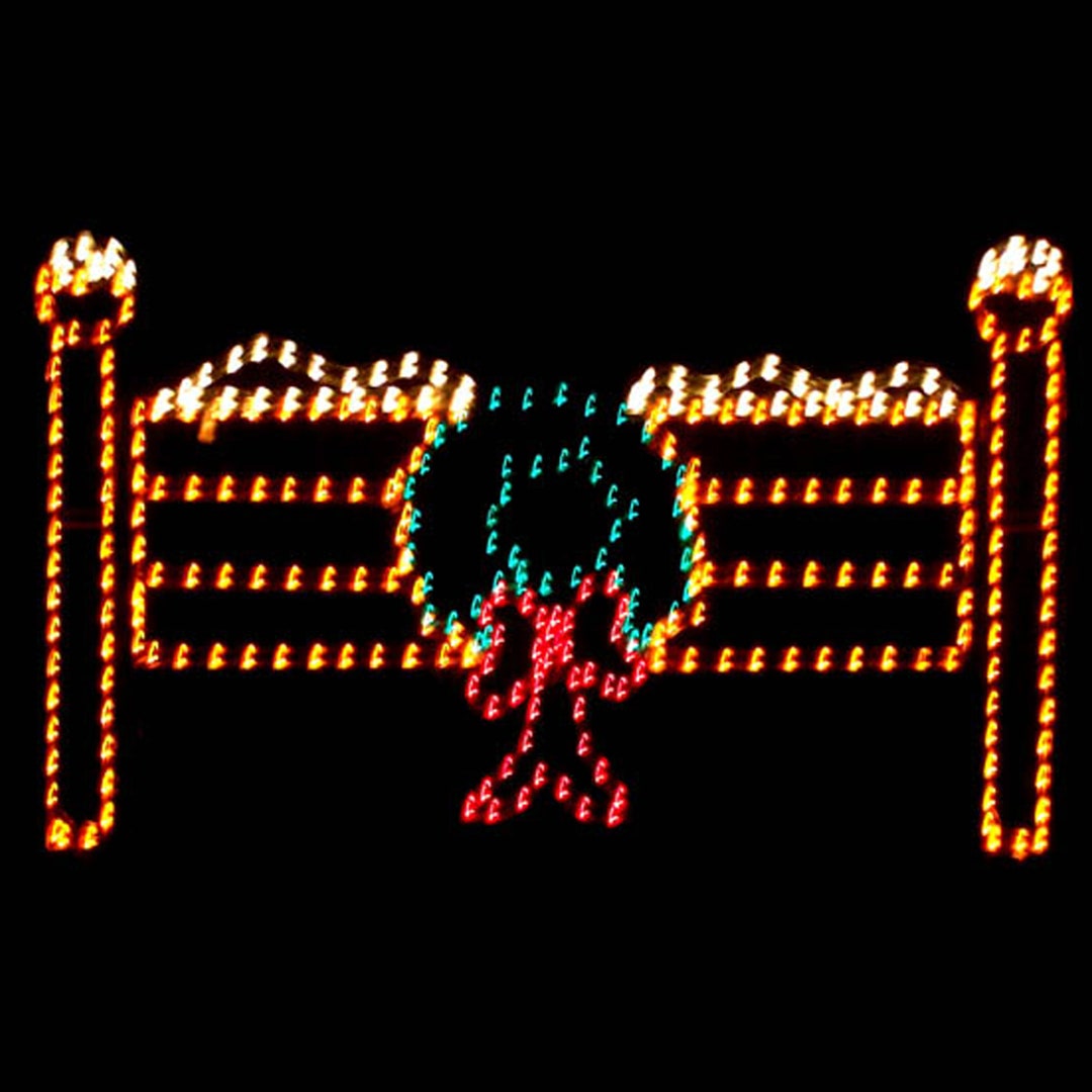 Christmas Outdoor Decorations, LED Wireframe Christmas Wreath Snow ...