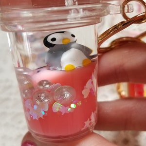 Pink Liquid Keychains, Kawaii Boba Babies, Cute Keychain Bag Charms ...