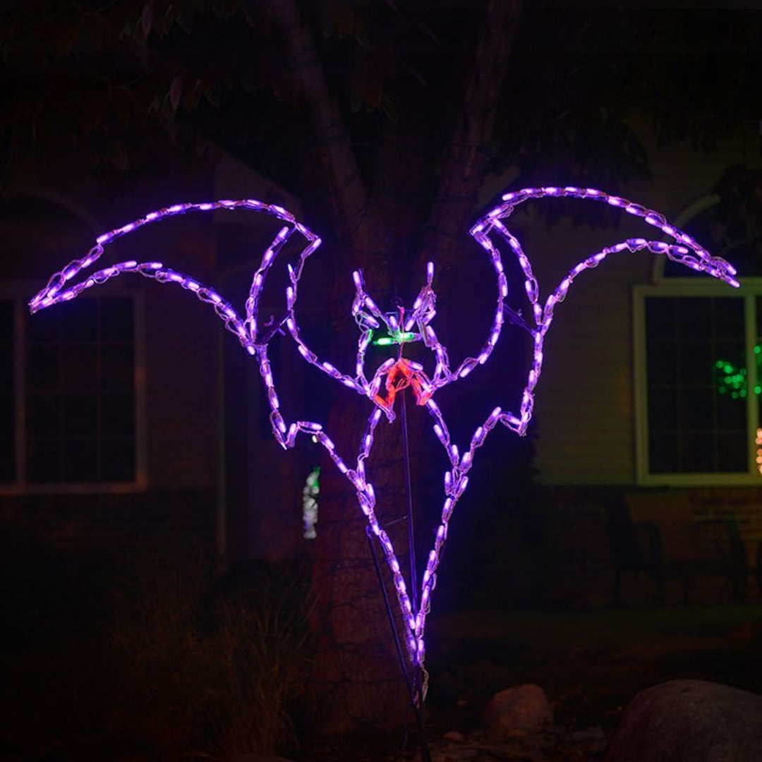 Halloween Purple Bat LED Yard Art Outdoor Decorations - Etsy