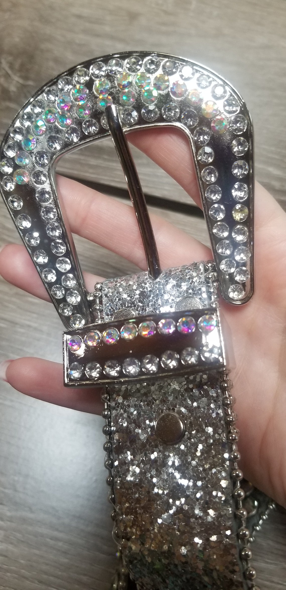 Silver Western Rhinestone Belts Women's Men's Cowgirl Cowboy Bling ...