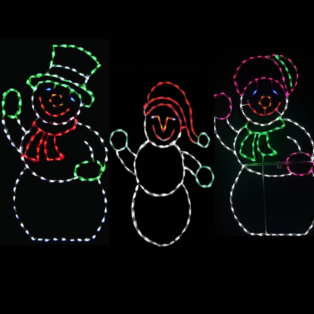 Christmas Outdoor Decorations LED Snowman Family, Snow Woman, Snow Baby ...