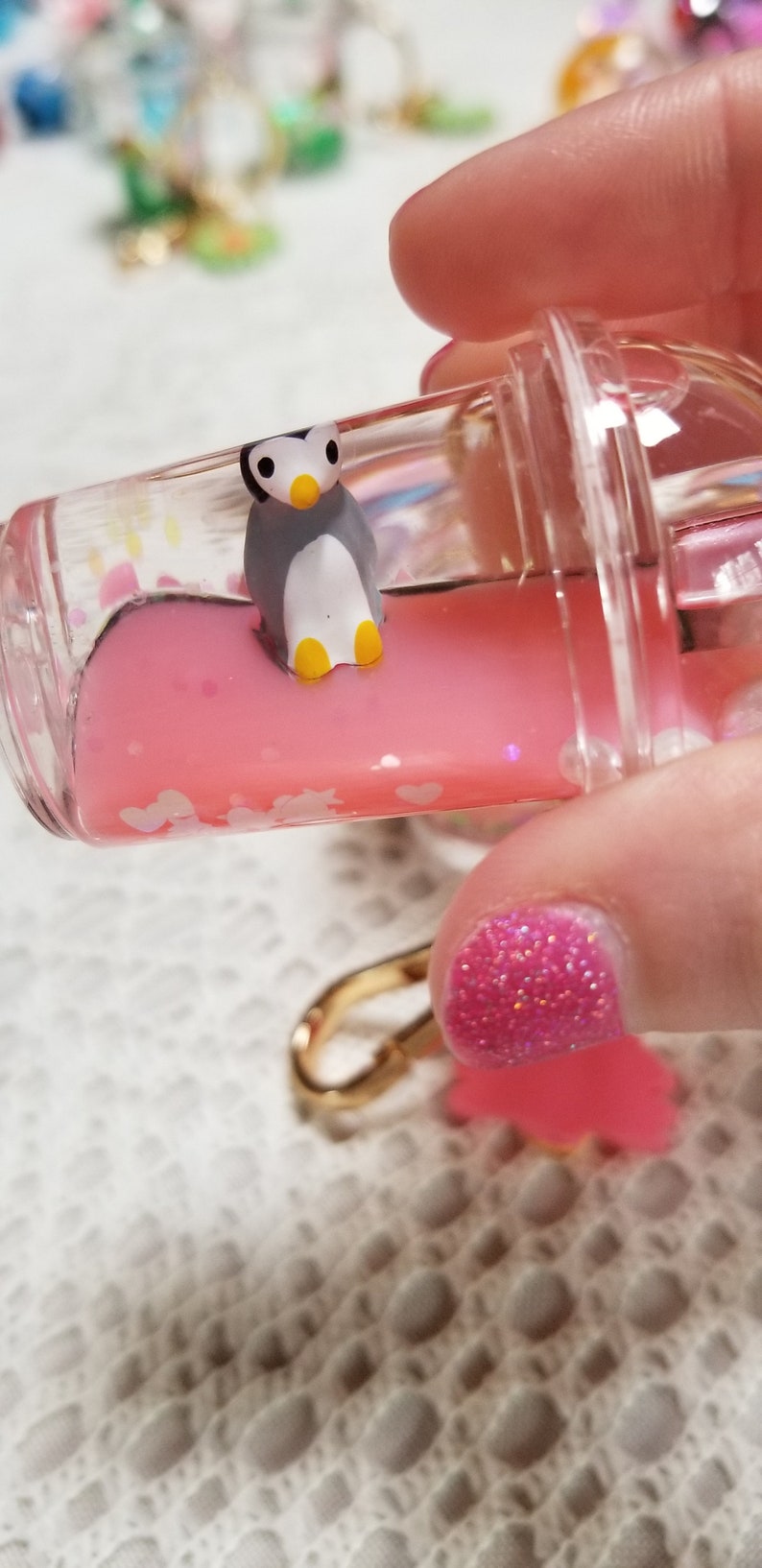 Pink Liquid Keychains, Kawaii Boba Babies, Cute Keychain Bag Charms ...