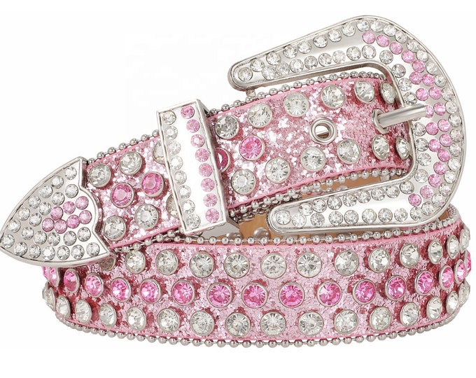 Pink Western Rhinestone Belts Glitter Women's Girls Cowgirl Rodeo Party ...
