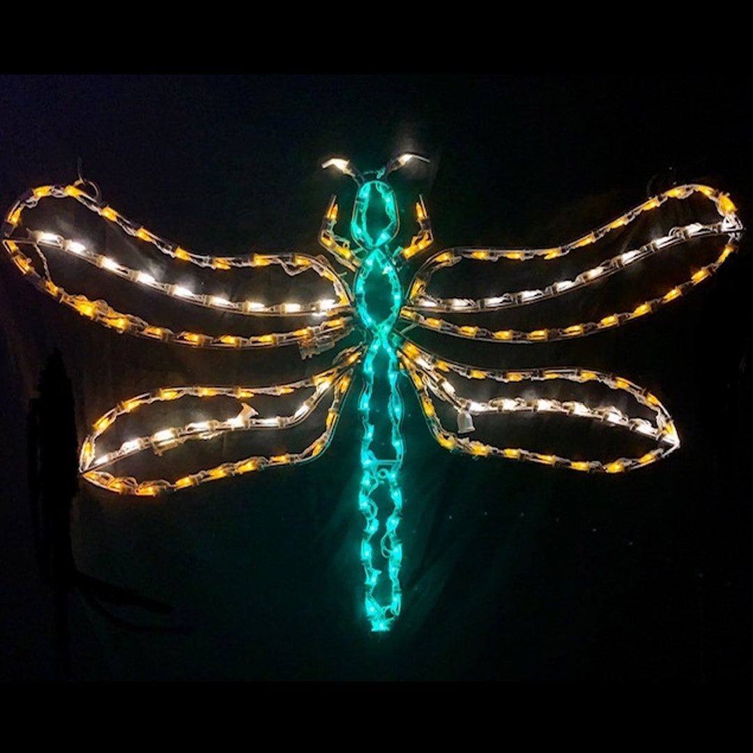 Spring Summer Dragonfly LED Light Decoration Outdoor Yard Art Garden ...