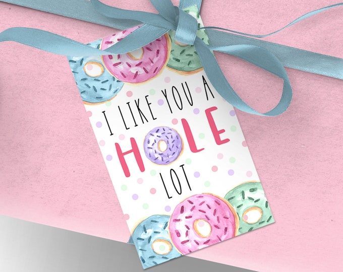 Donut Printable Tags, Instant Download, Friend Tags, Square Gift Tags ...