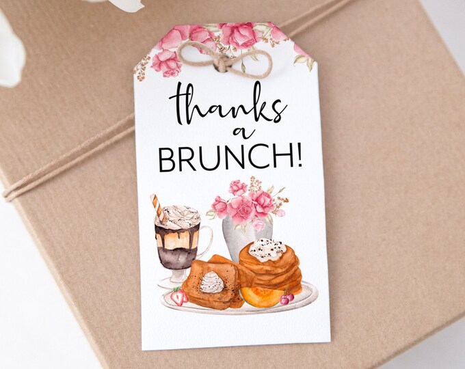 Thanks A Brunch Tag Template Printable Brunch Tags Instant Download ...