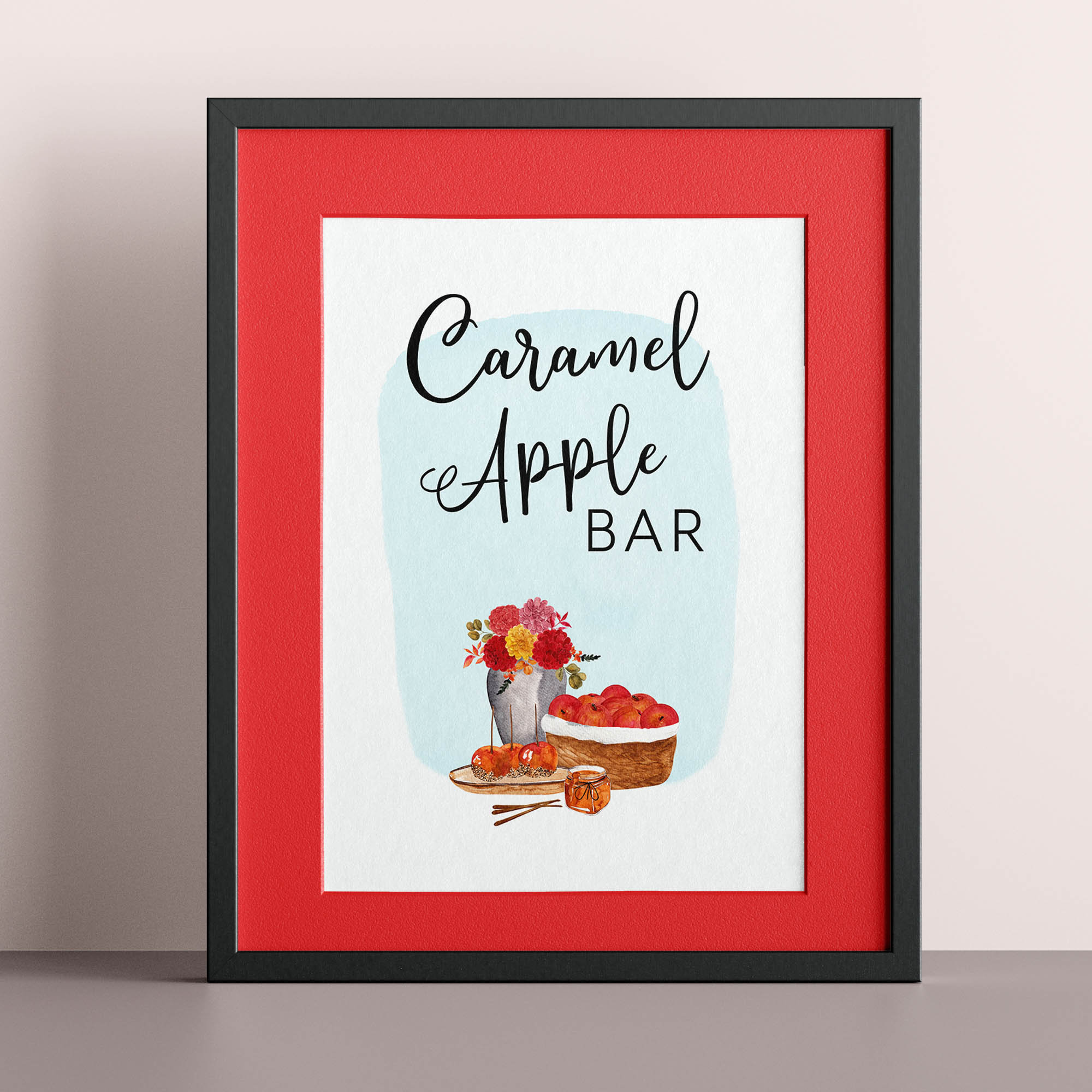 Caramel Apple Bar Sign Printable Candy Apple Bar Signs Digital Download ...