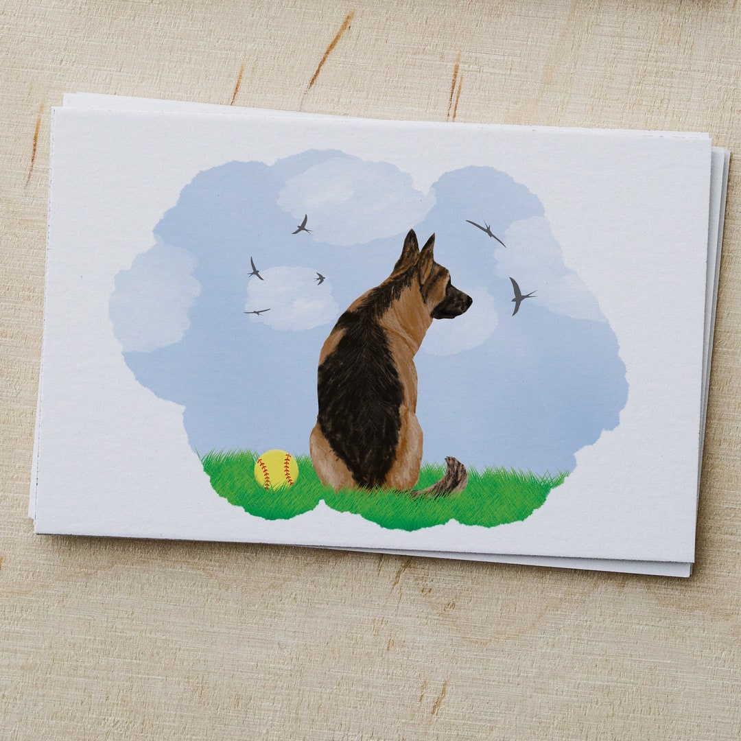 Printable German Shepherd Notecards Blank Digital Dog Cards Printable ...