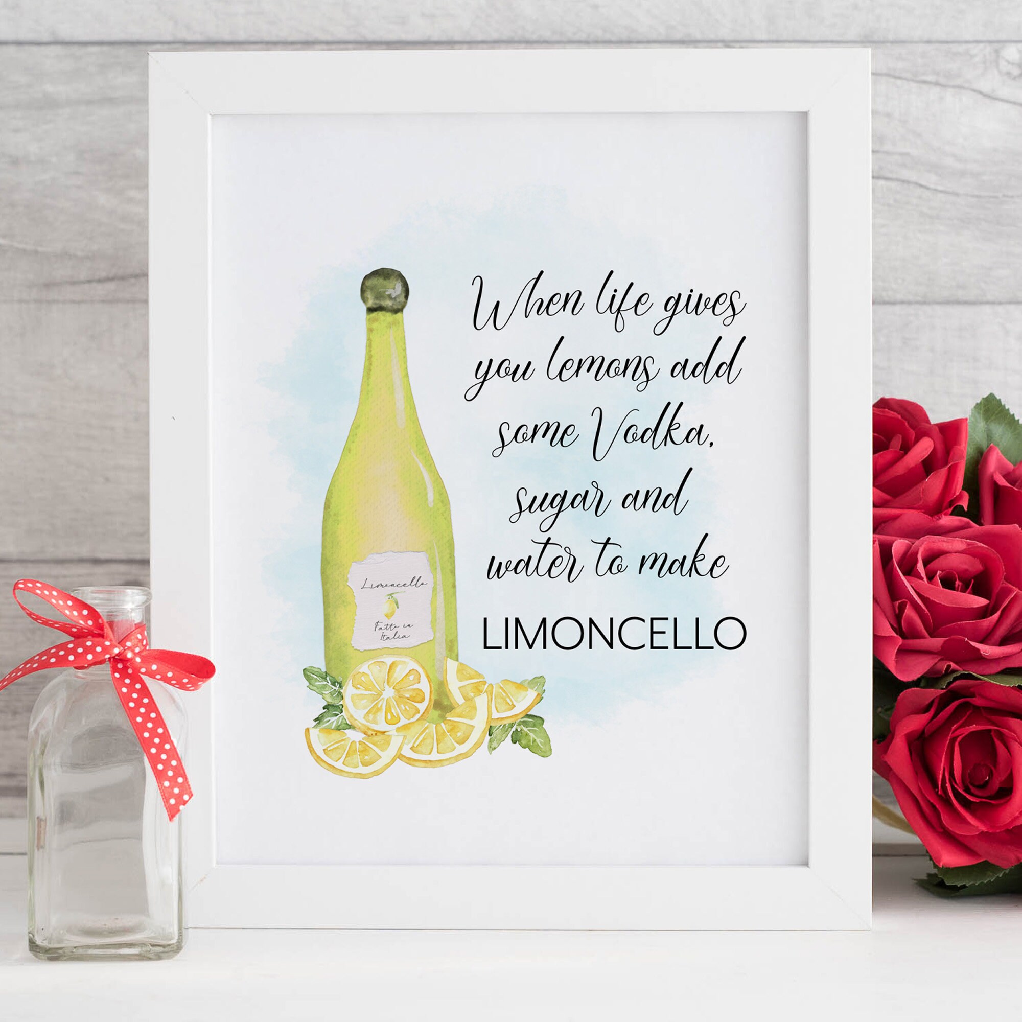 Watercolor Limoncello Wedding Sign: Lemon Kitchen Decor (printable PDF ...