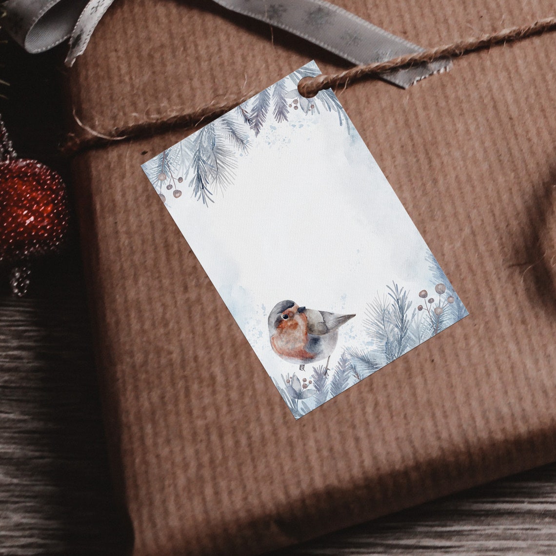 Christmas Gift Tags Printable Snow Bird Holiday Tags Digital Download ...