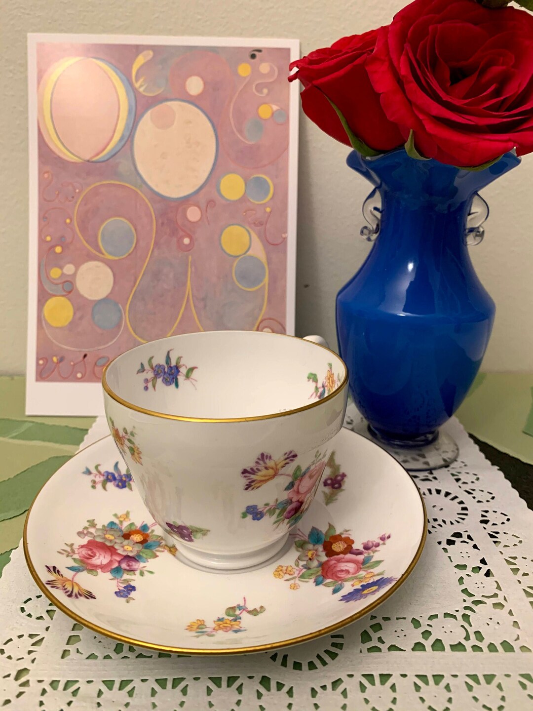 Spode Dresden Rose Antique Cup, Saucer and Plate Trio - Etsy