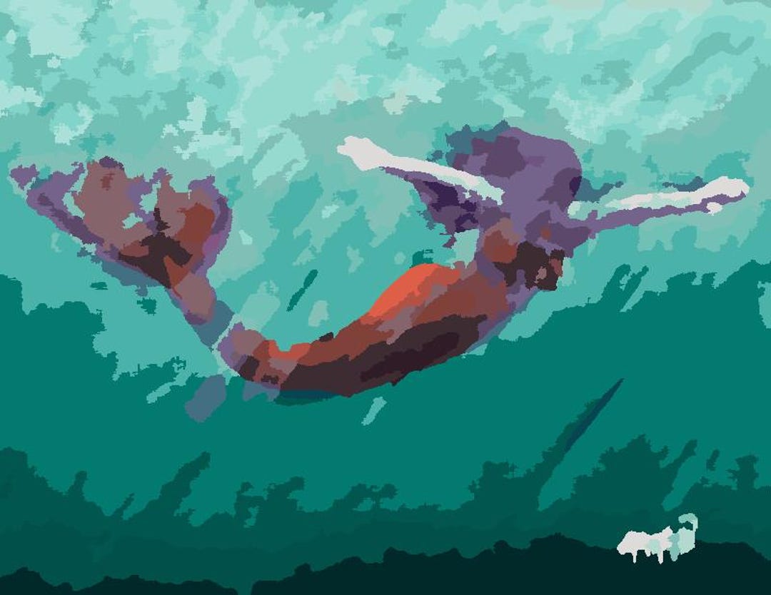 Teal Mermaid Paint by Number Kit - Great for Beginners! - Etsy