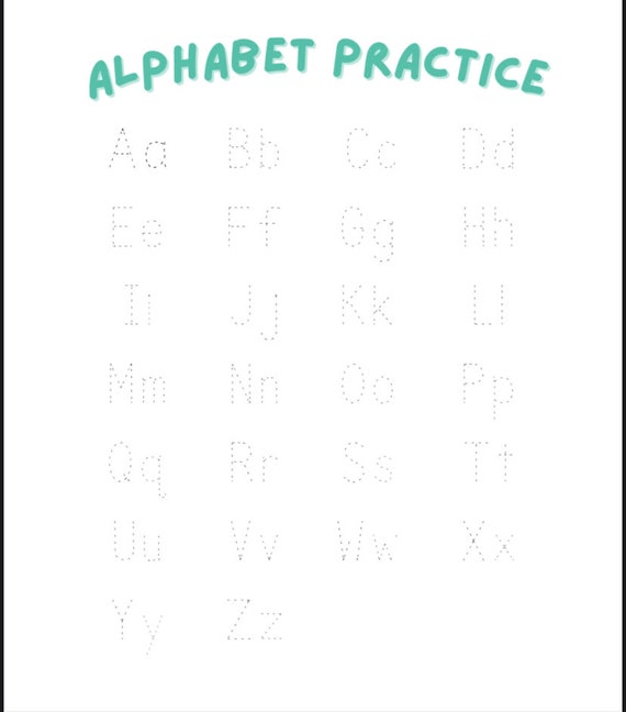 Alphabet Handwriting Practice - Etsy