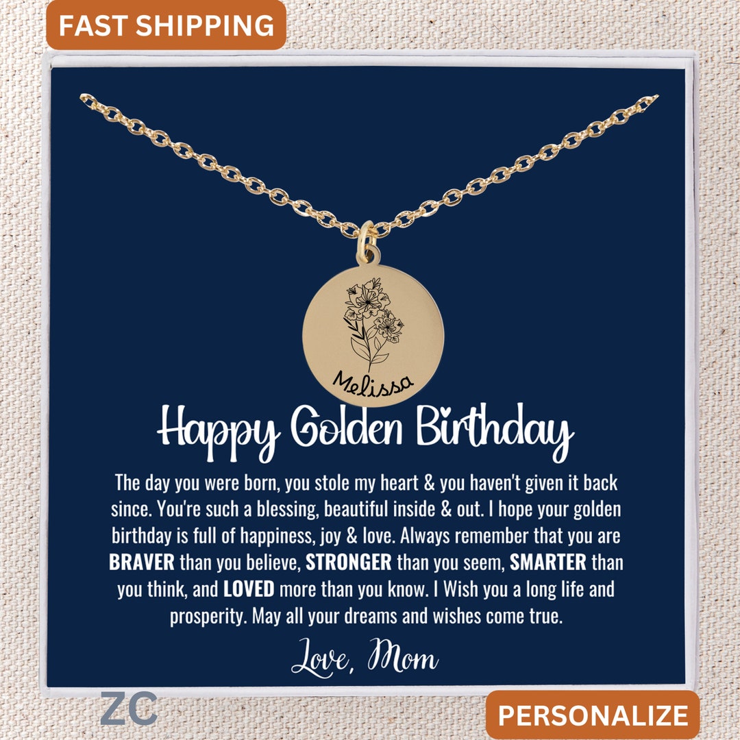 Golden Birthday Necklace Personalized, Girl Ideas for Golden Birthday ...