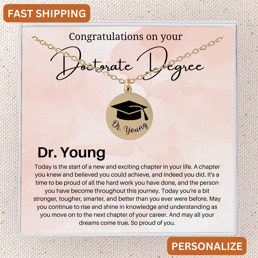 Phd Graduation Personalized Gift, Doctorate Graduation Necklace With ...