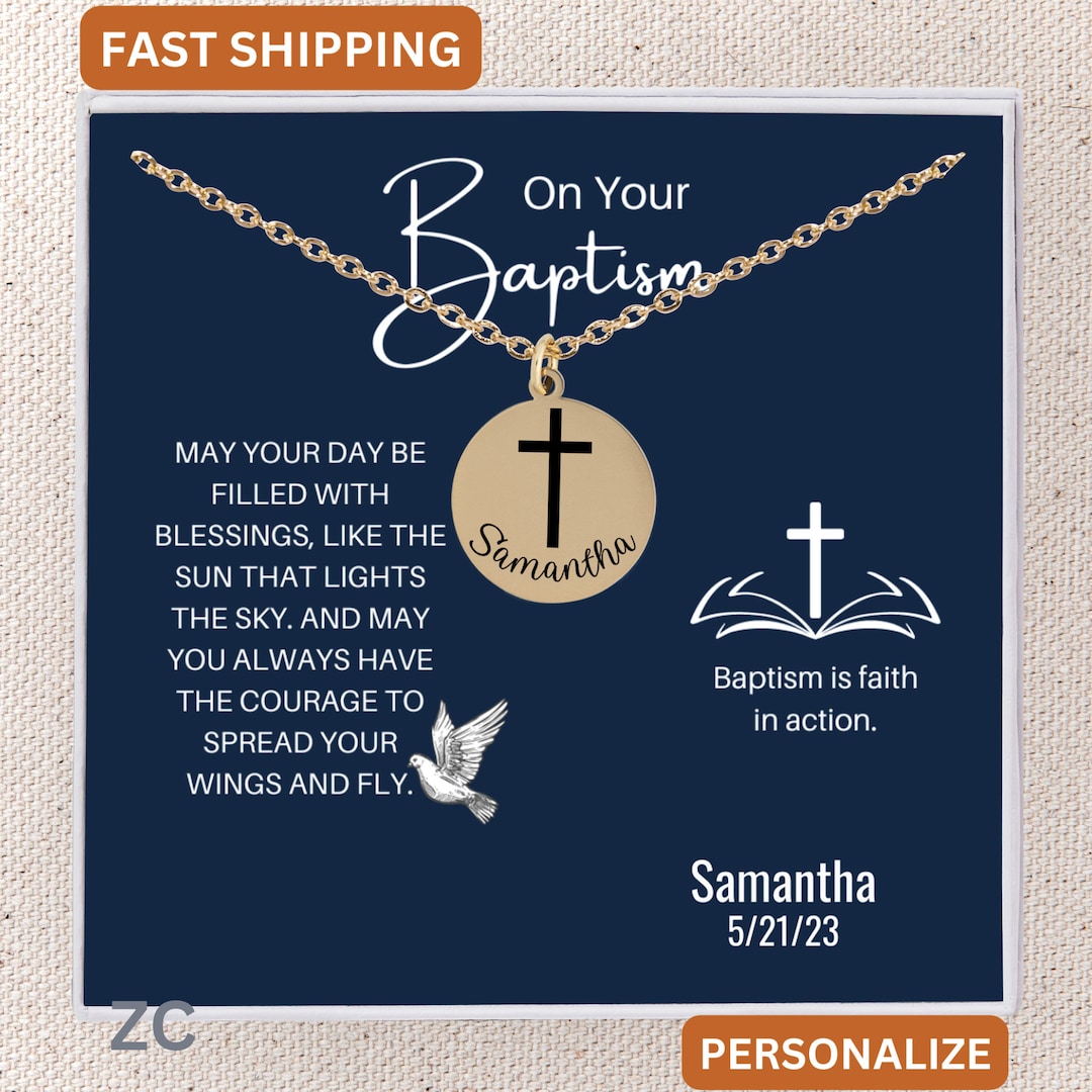 Baptism Necklace, Custom Baptism Gift for Her, Teen Baptism Gift Girl ...
