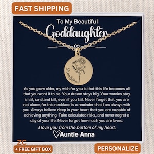 Goddaughter Necklace Personalized, Gifts From Godmother Godfather ...