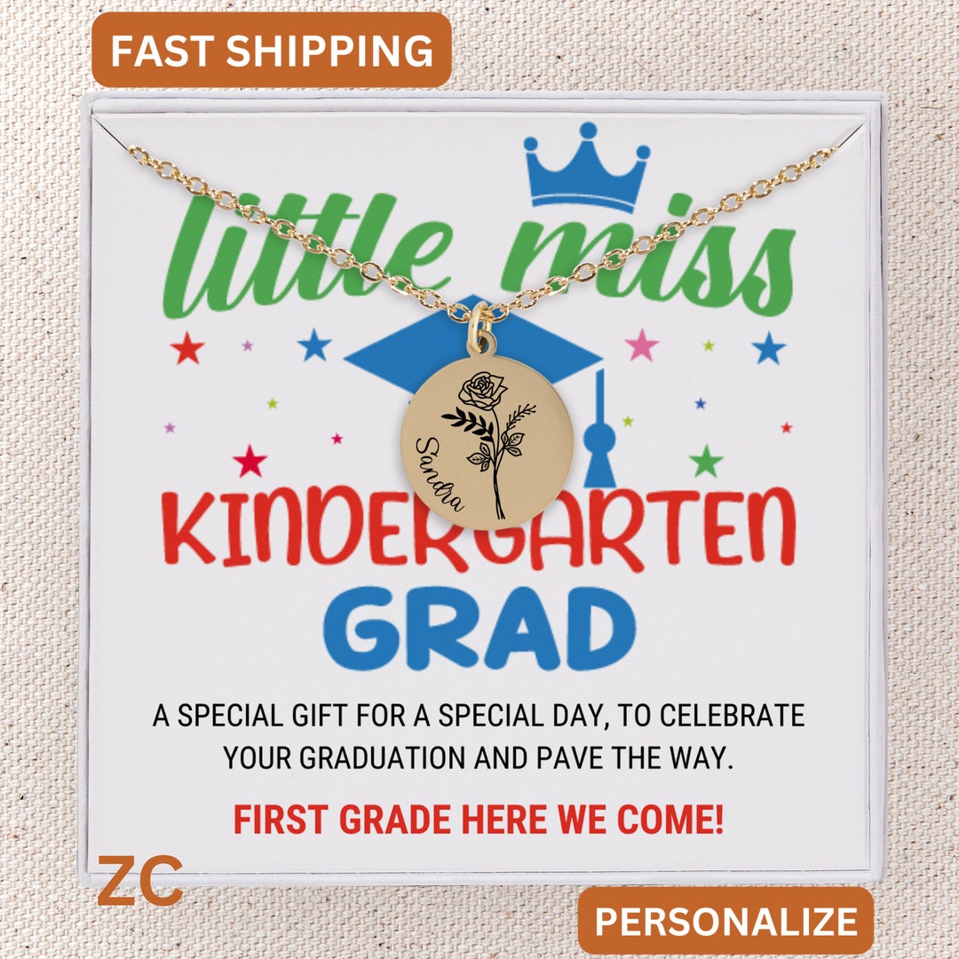 Kindergarten Graduation Personalized, Name Necklace for Girl ...