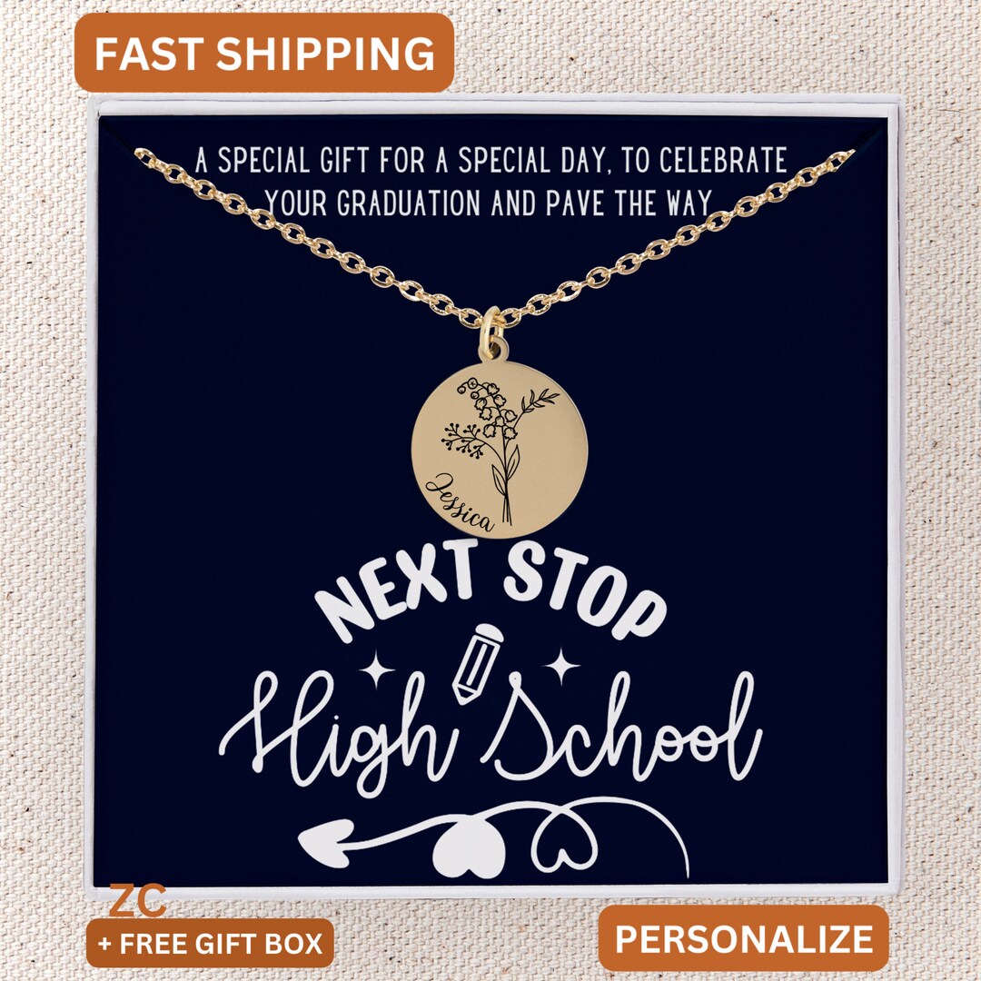 8th Grade Graduation Personalized Necklace Middle School Graduation ...
