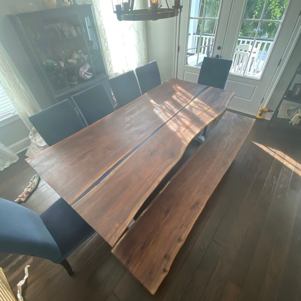 Live Edge Dining Epoxy Table - Etsy