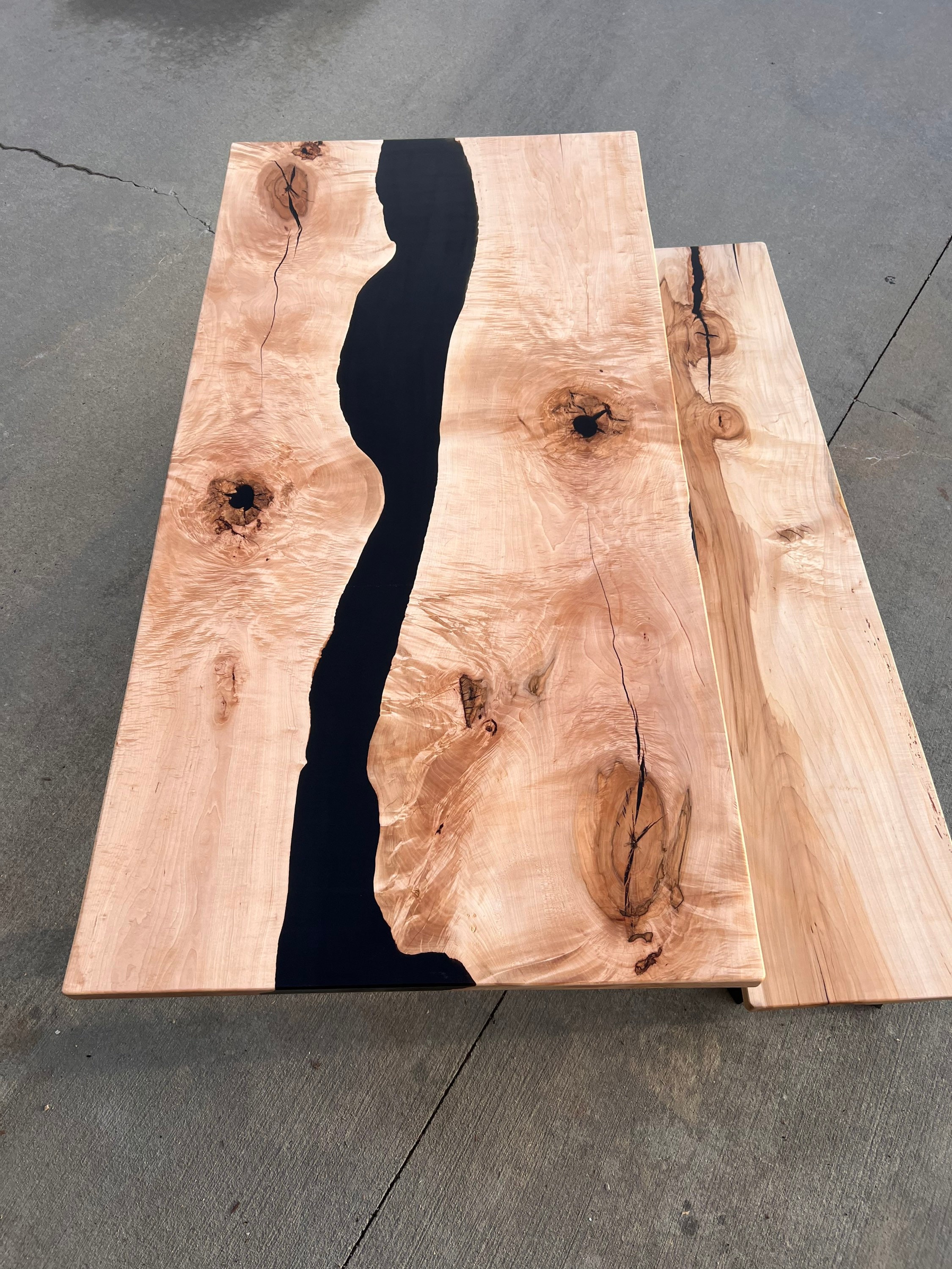 Personalized Maple Dining Table Live Edge Epoxy Resin Dining Table Custom Dining Table - Etsy