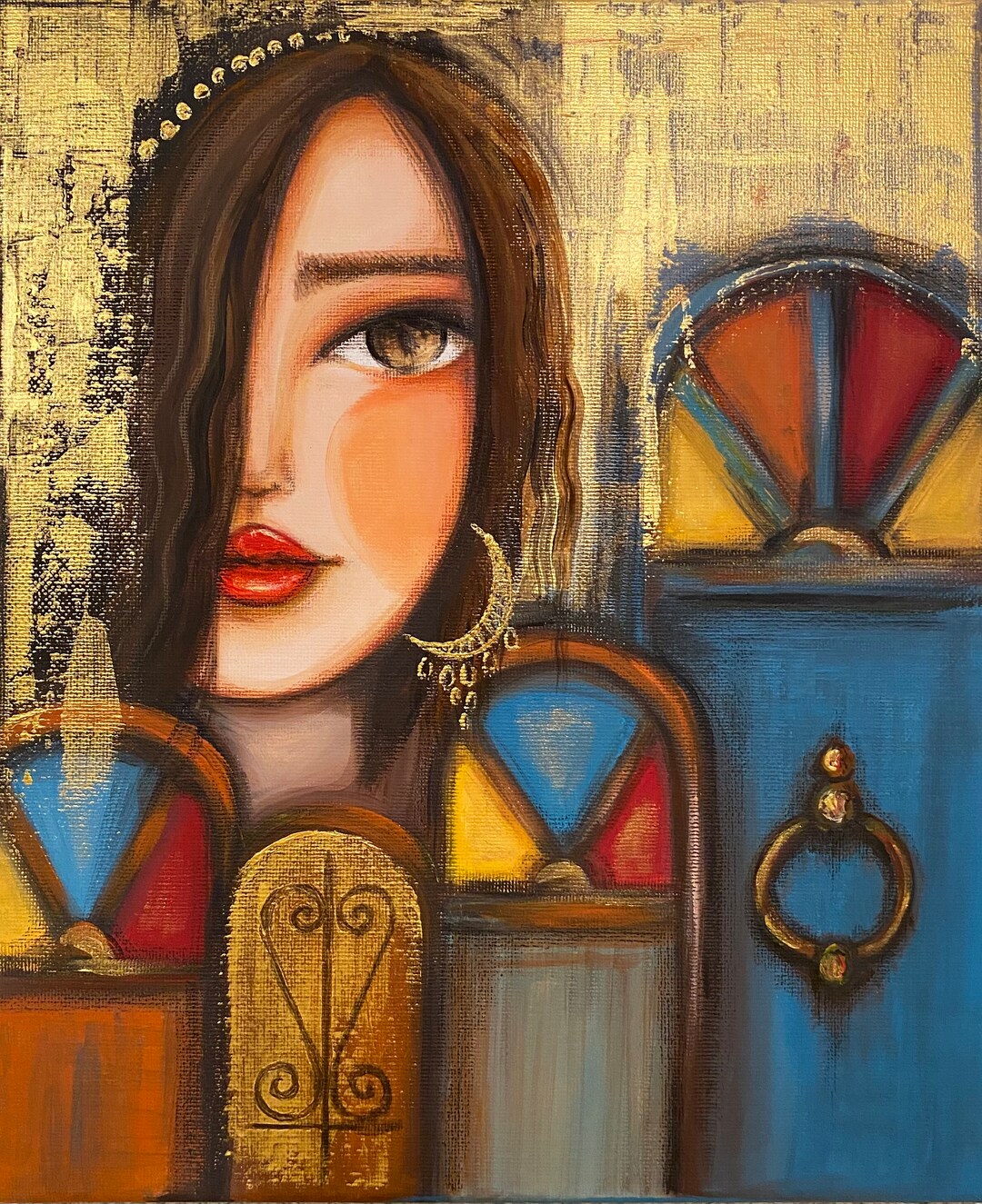 Original Iraqi Art. Acrylic on 22 by 30 Cm Stretched Canvas. Old Widows ...