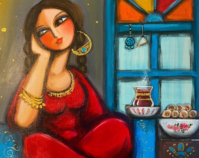 The Window Women. Original Iraqi Art. Traditional Features. Arabian Art ...