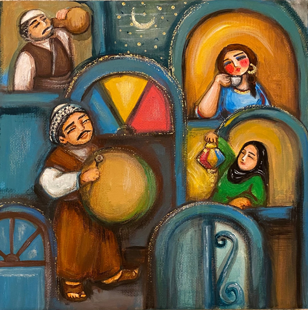 Original Iraqi Art. Acrylic and Mixed Media on 20 by 20 Cm Stretched ...