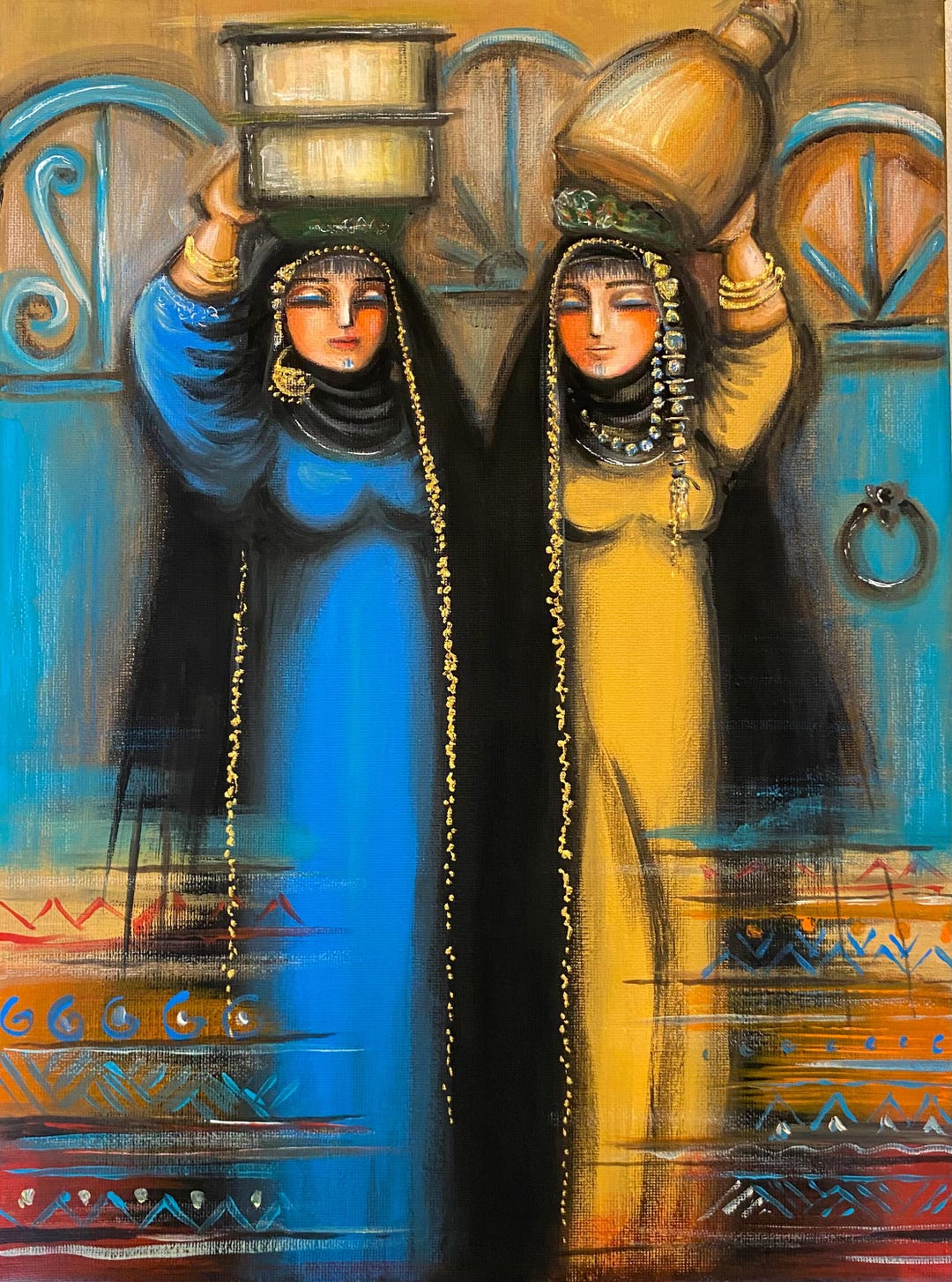 Original Iraqi Art. Nostalgic and Cultural Features. Arabian Art. Iraqi ...
