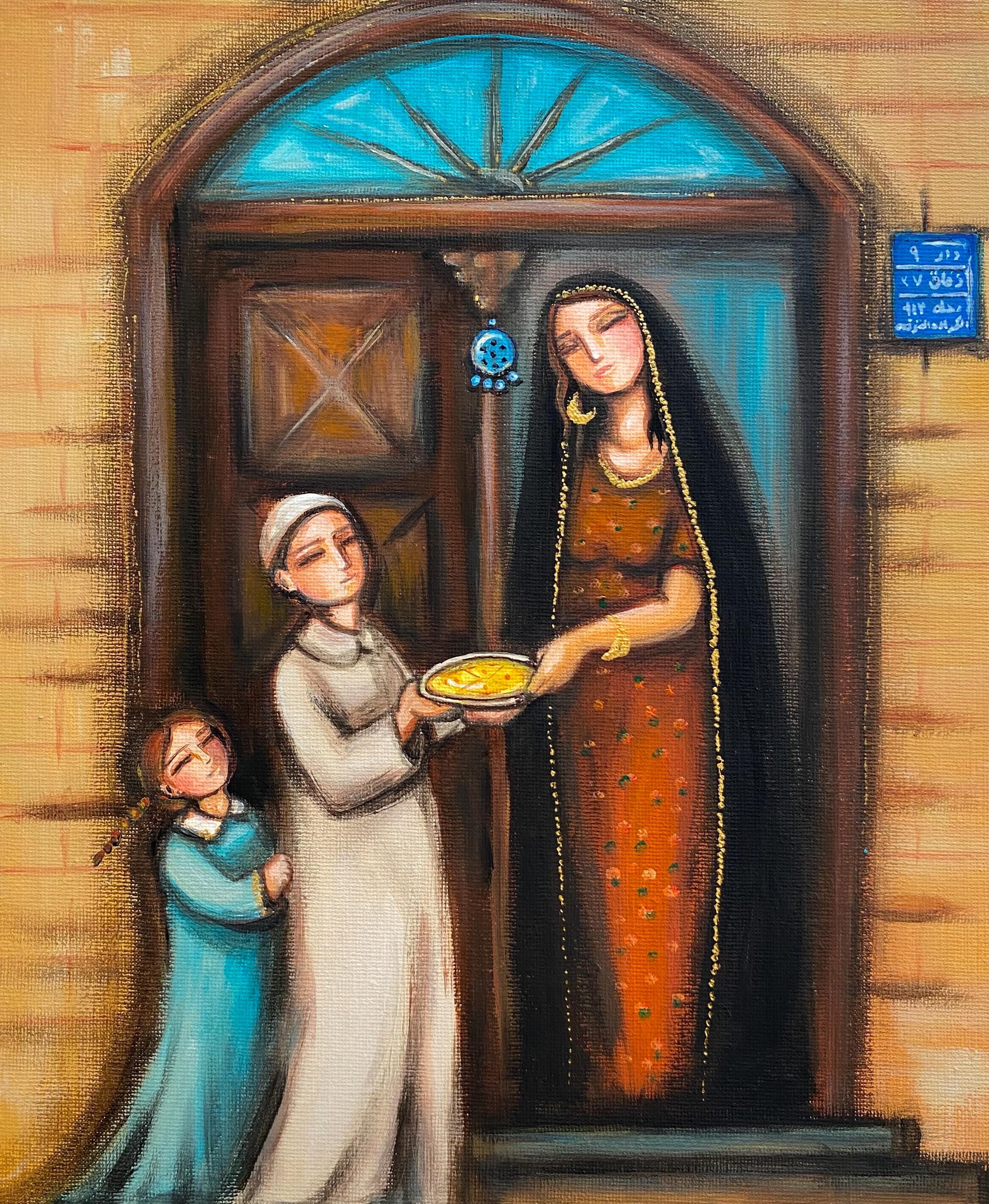 Original Iraqi Art. Sending Food to Neighbours. Ramadhan Culture. Iraqi ...