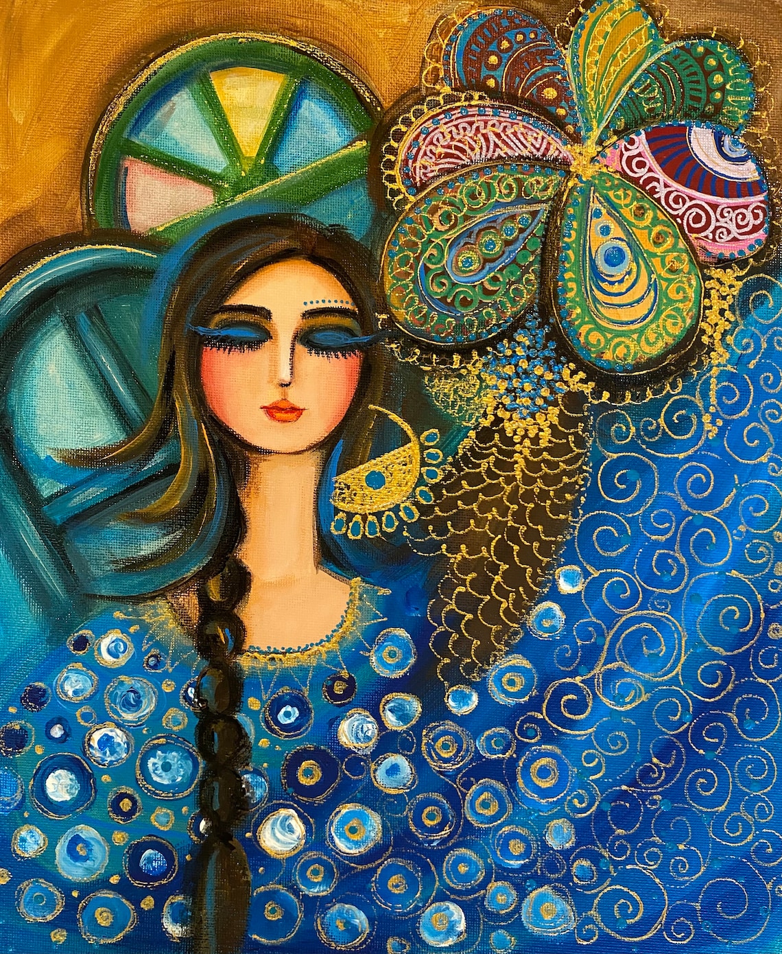 Garden of Dreams. Traditional Iraqi Art. Acrylic and Mixed Media on 30 ...