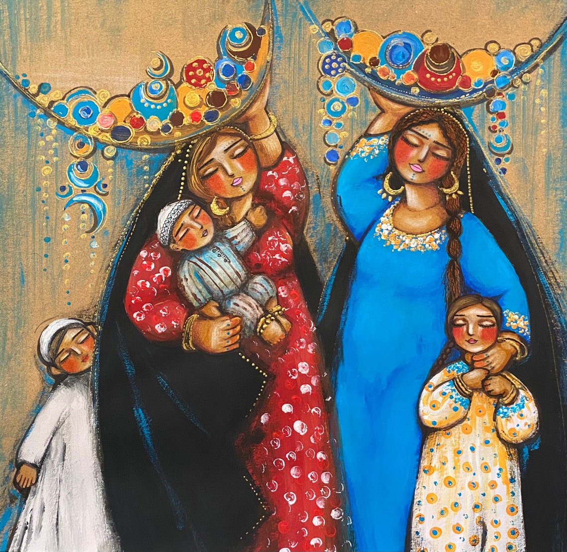 Original Iraqi Art. Acrylic and Mixed Media on 30 by 29 Cm Paper ...