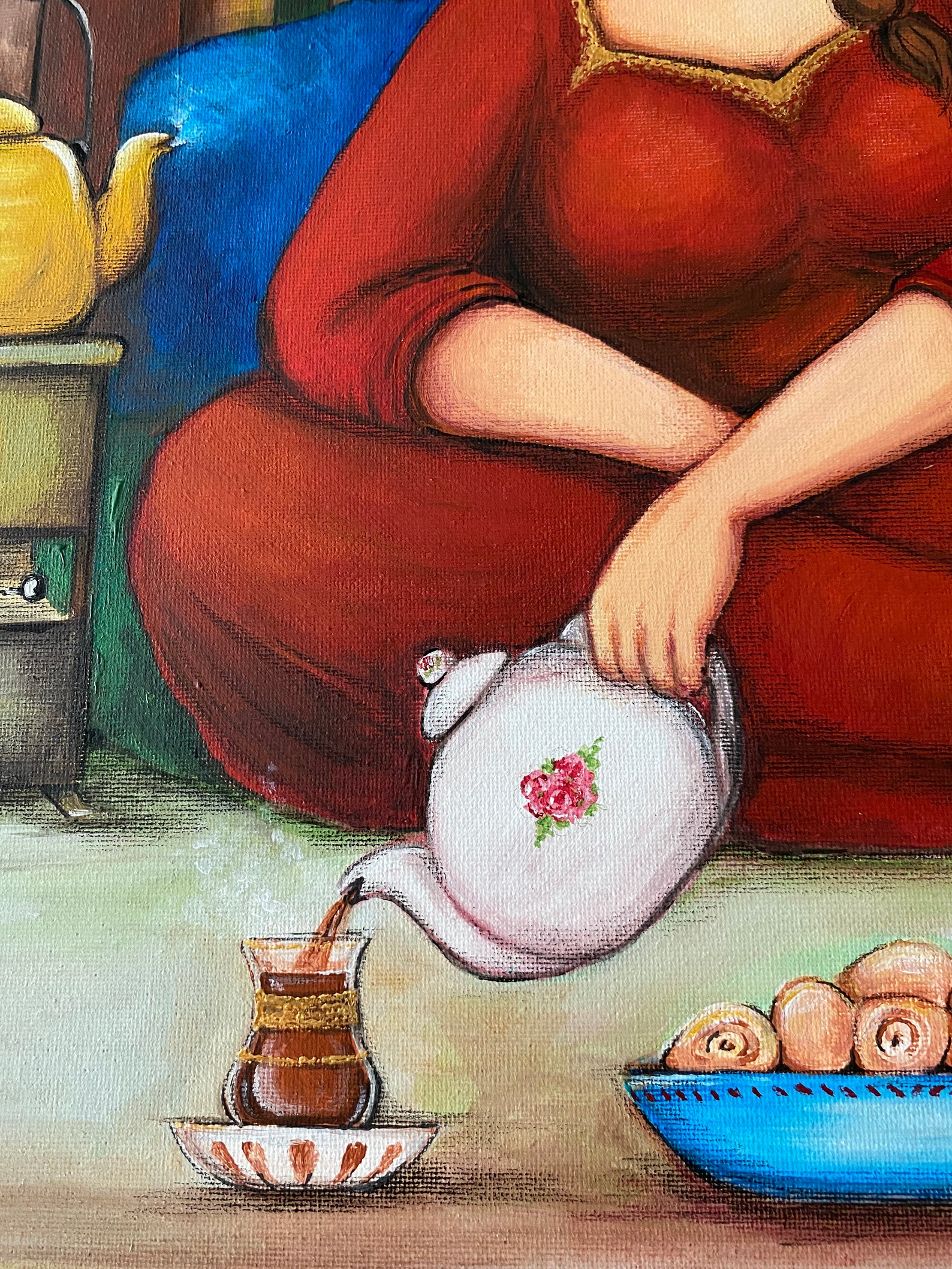 خدري الچاي/ Traditional Iraqi and Middle Eastern Wall Art/ Women/ Tea ...