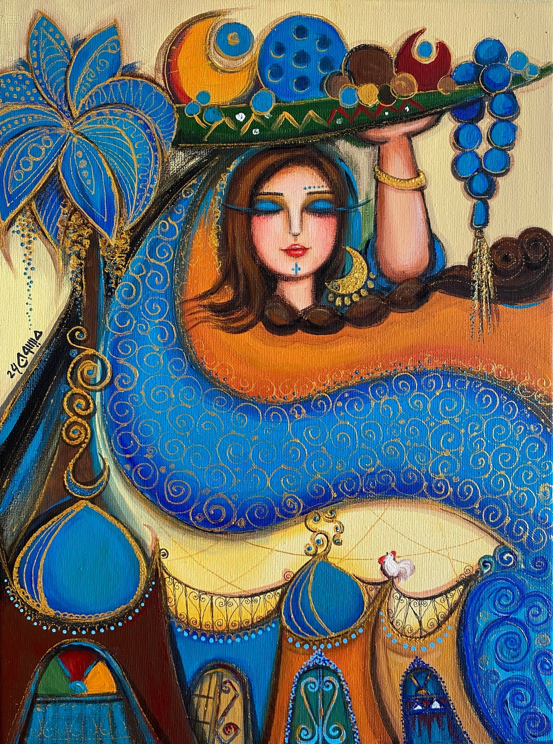 A Story in a Gown- Abaya. Traditional Iraqi Art. Original. Arabian ...