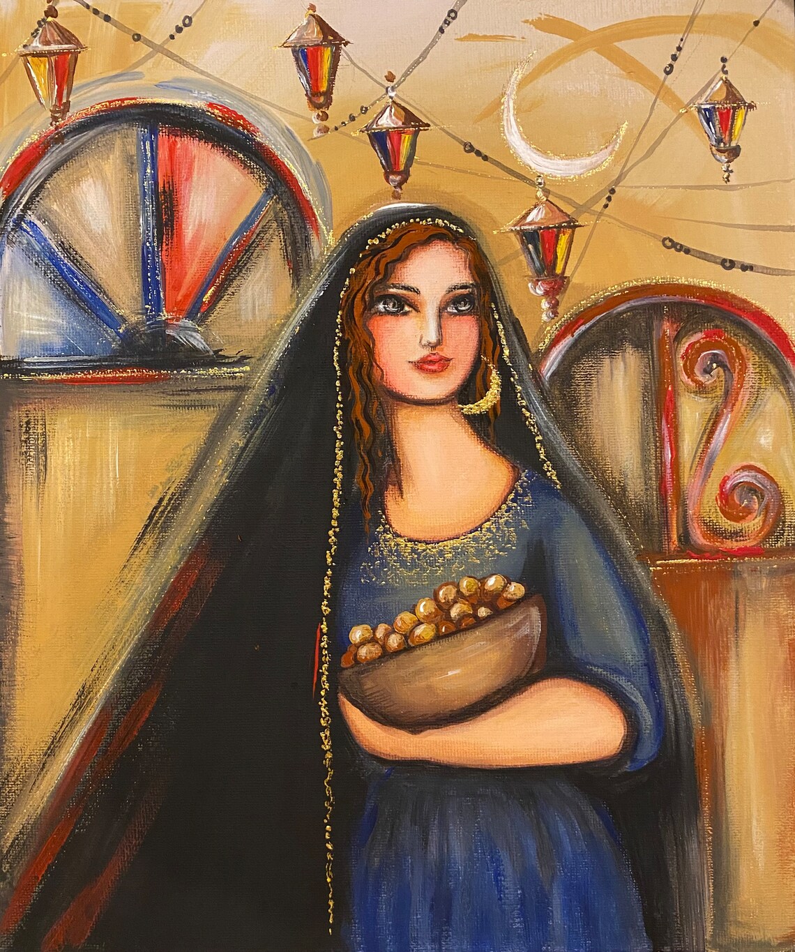 Original Iraqi Art. Acrylic on 22 by 30 Cm Canvas Board. Ramadhan ...