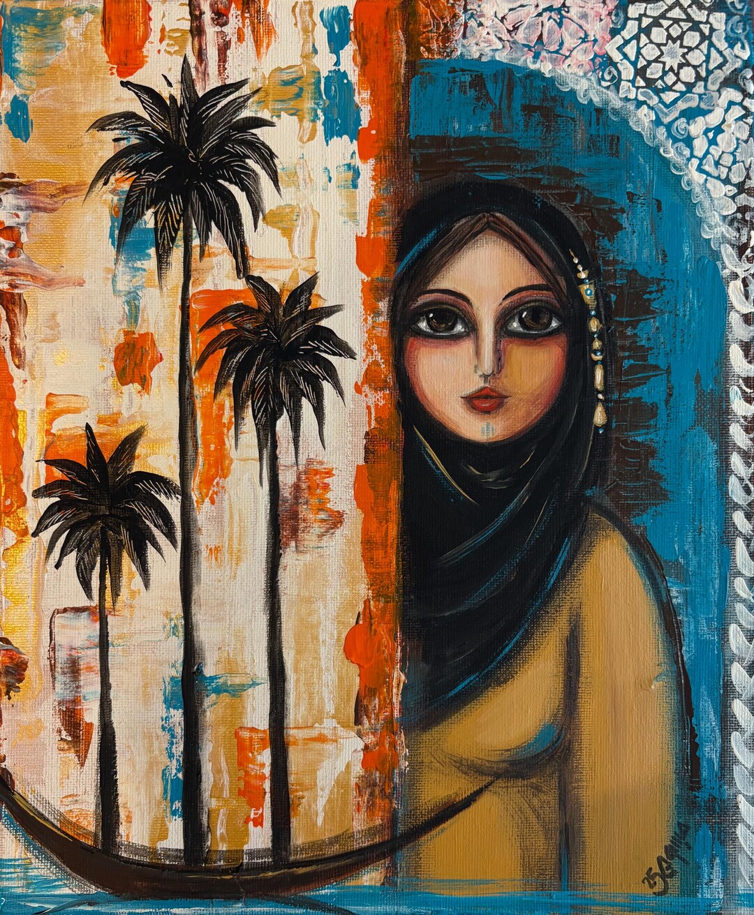 My Palm Trees. Original Iraqi Art. Traditional Features. Arabian Art ...