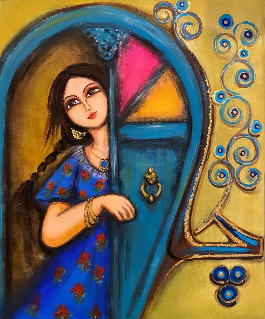 Original Iraqi Art. Behind the Door. Use of Iraqi Words. Calligraphy ...