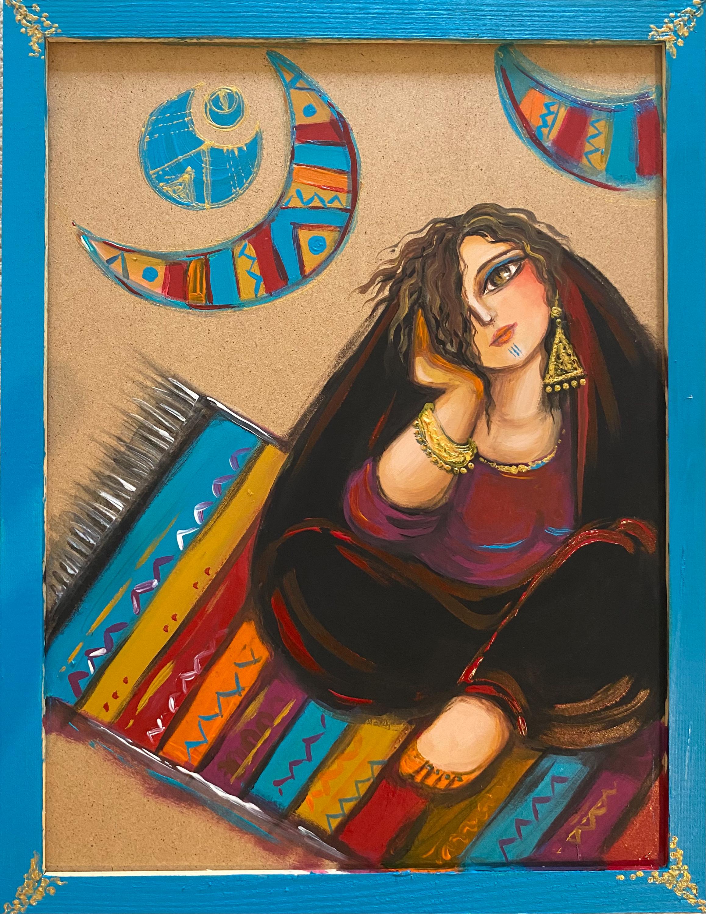 Original Iraqi Art. A Women on a Rug. Traditional and Cultural Features ...