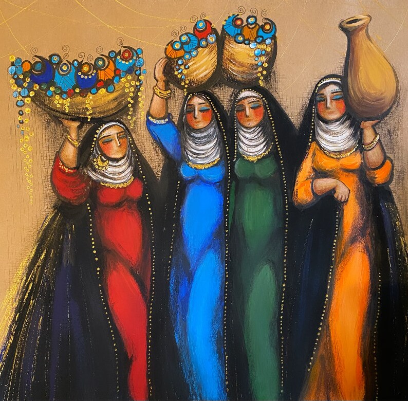 Shop and Gossip. Original Iraqi Art. Traditional and Cultural Arabian ...