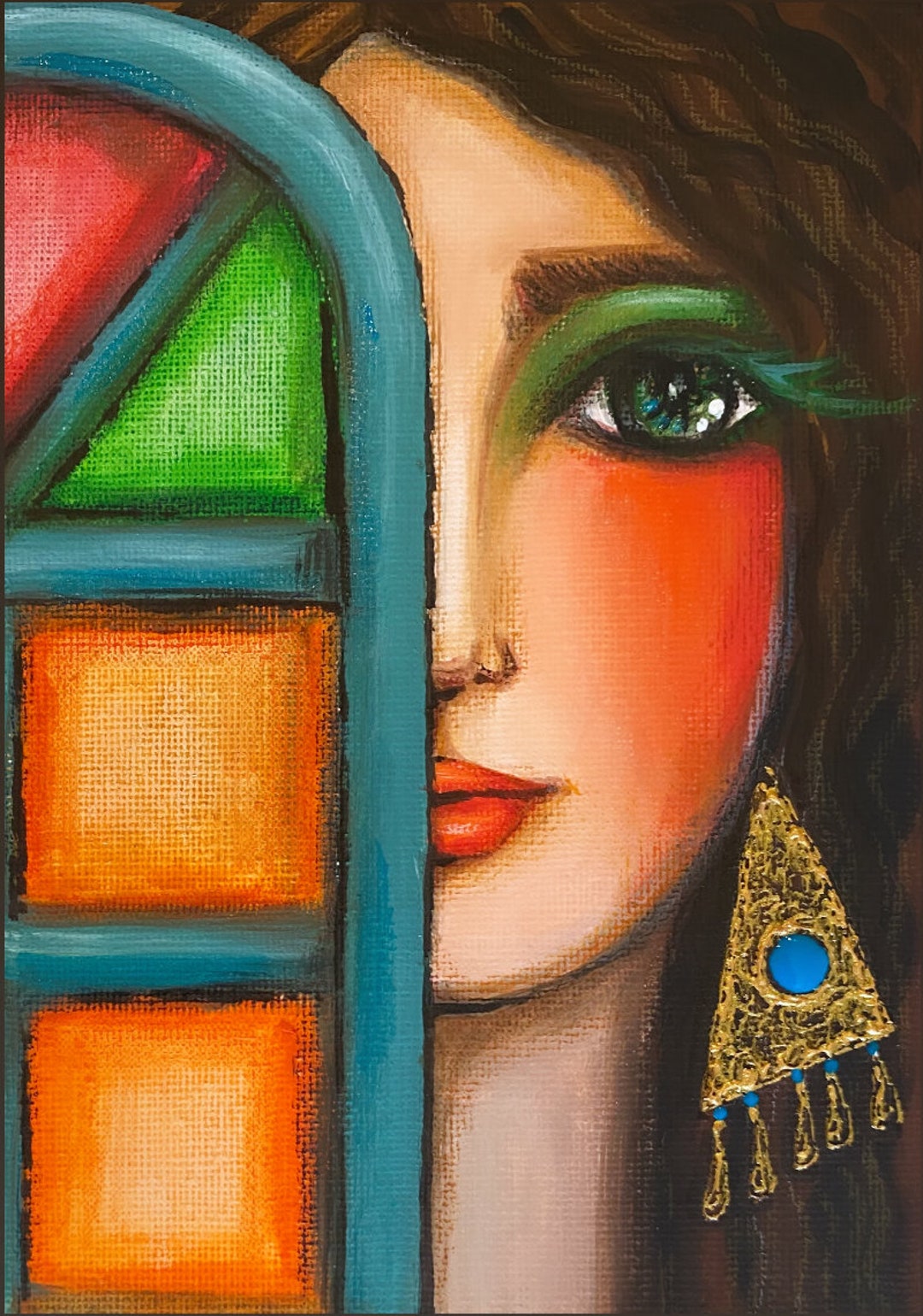 Original Iraqi Art. Framed Acrylic on 13 by 18 Cm Canvas Board. Gift ...