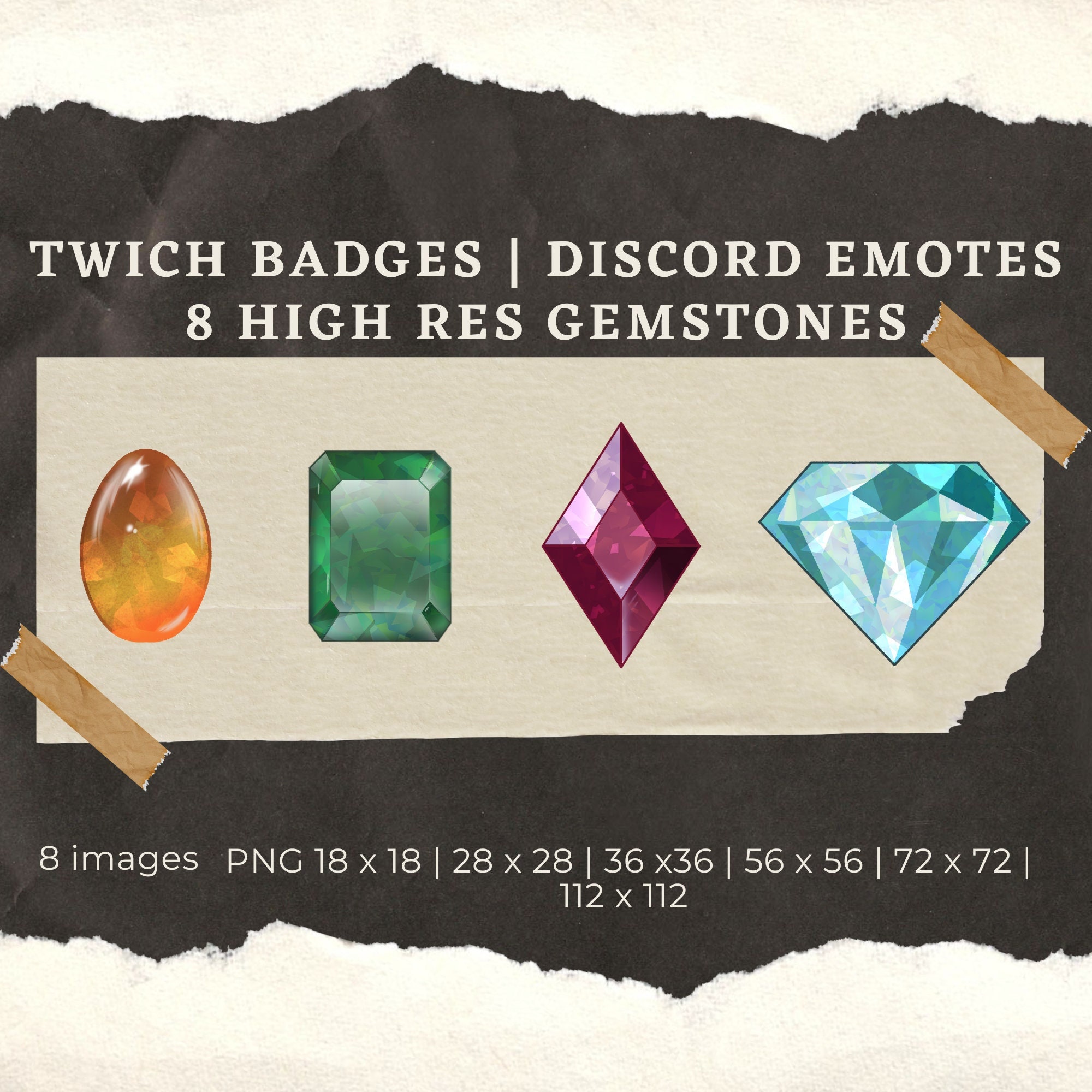 Gemstones Twitch Sub Badges | Twitch Bit Badges | Discord Emote ...
