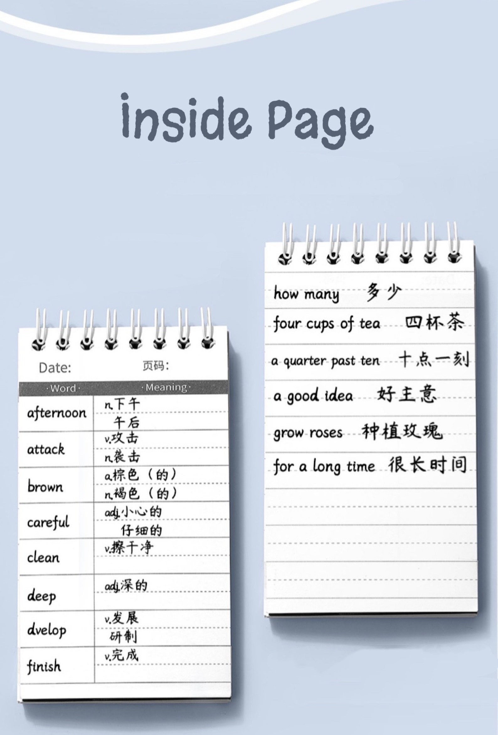 Vocabulary Word Book Learning New Language Study Cards Loose | Etsy