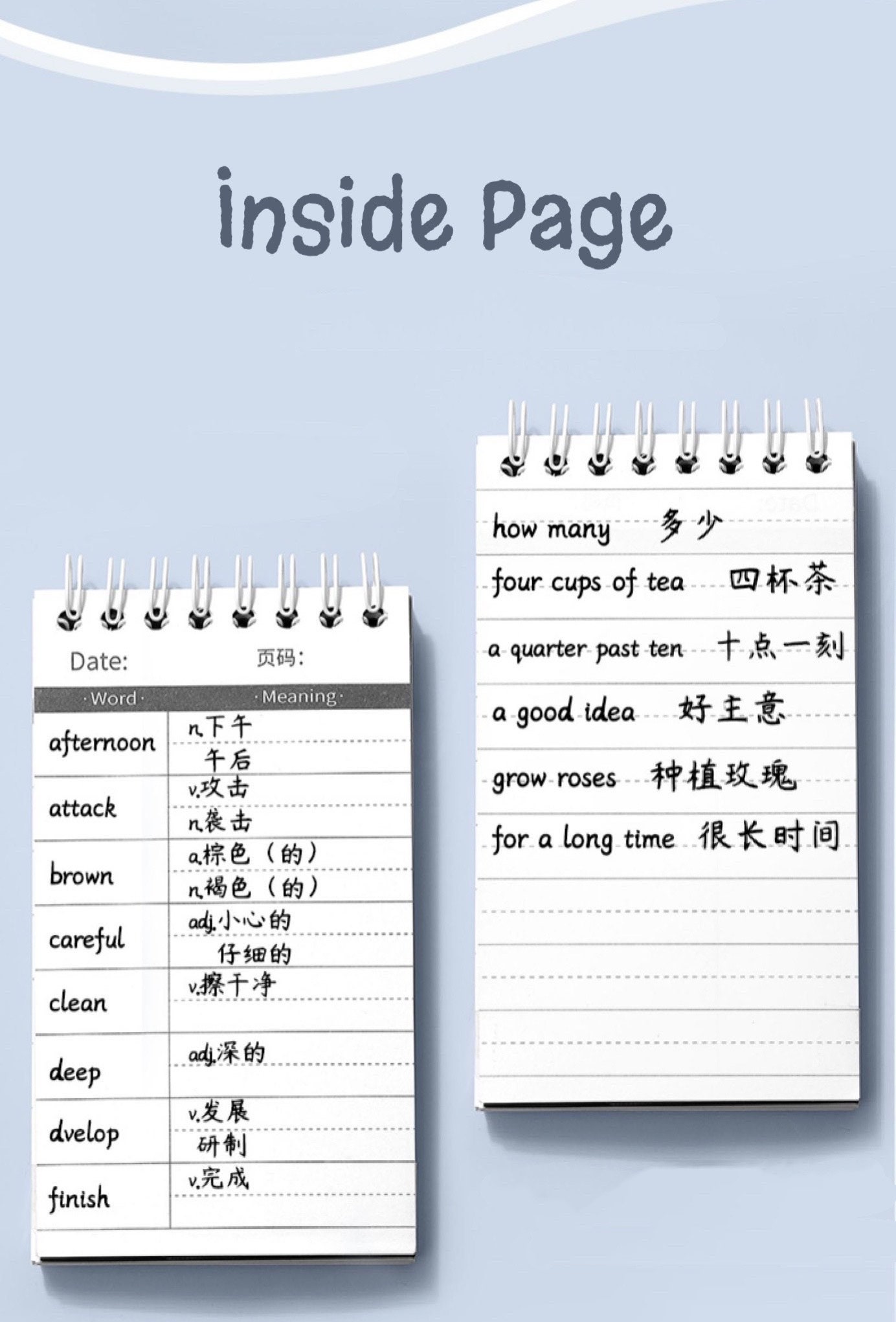 Vocabulary Word Book Learning New Language Study Cards Loose | Etsy