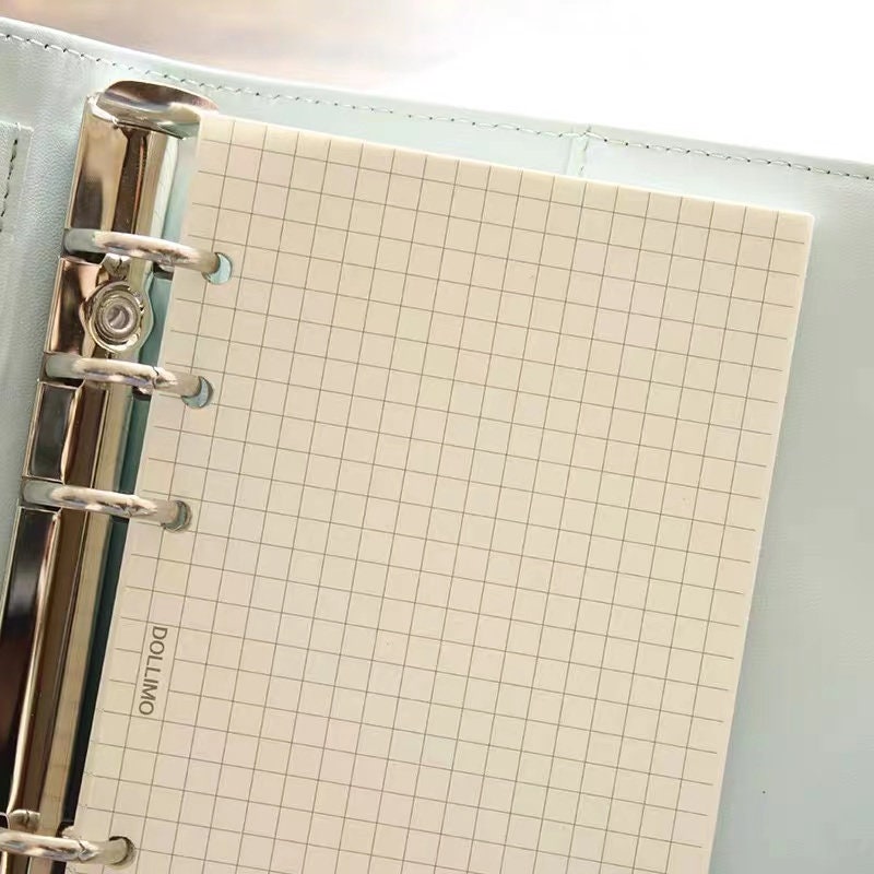 Mini Loose Leaf Paper, Ring Binder Refills, A5 A6 Size, 6 Holes, Grid ...
