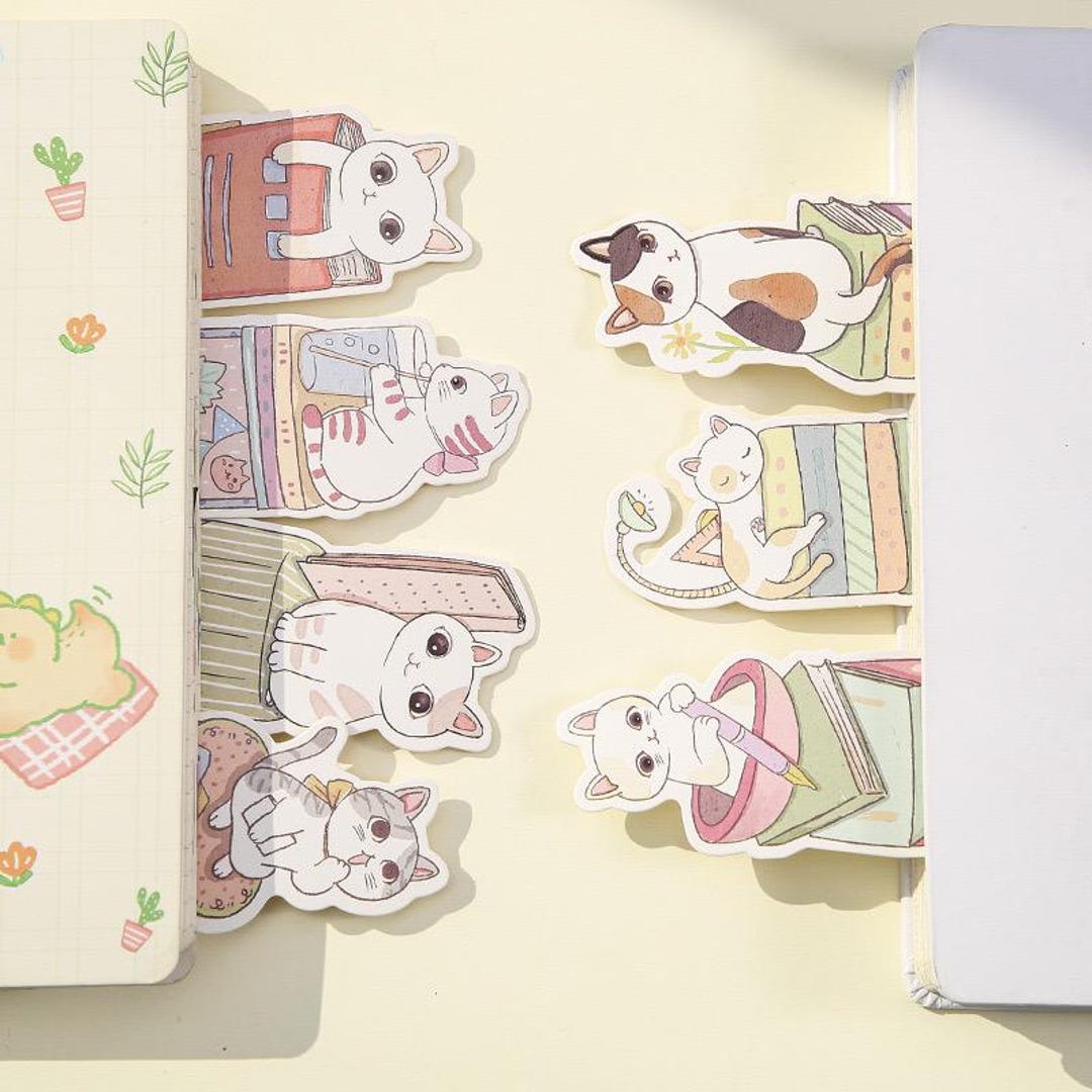 Kawaii Cat Bookmark Set of 30 | Cute Cat-themed Bookmarks | Adorable ...
