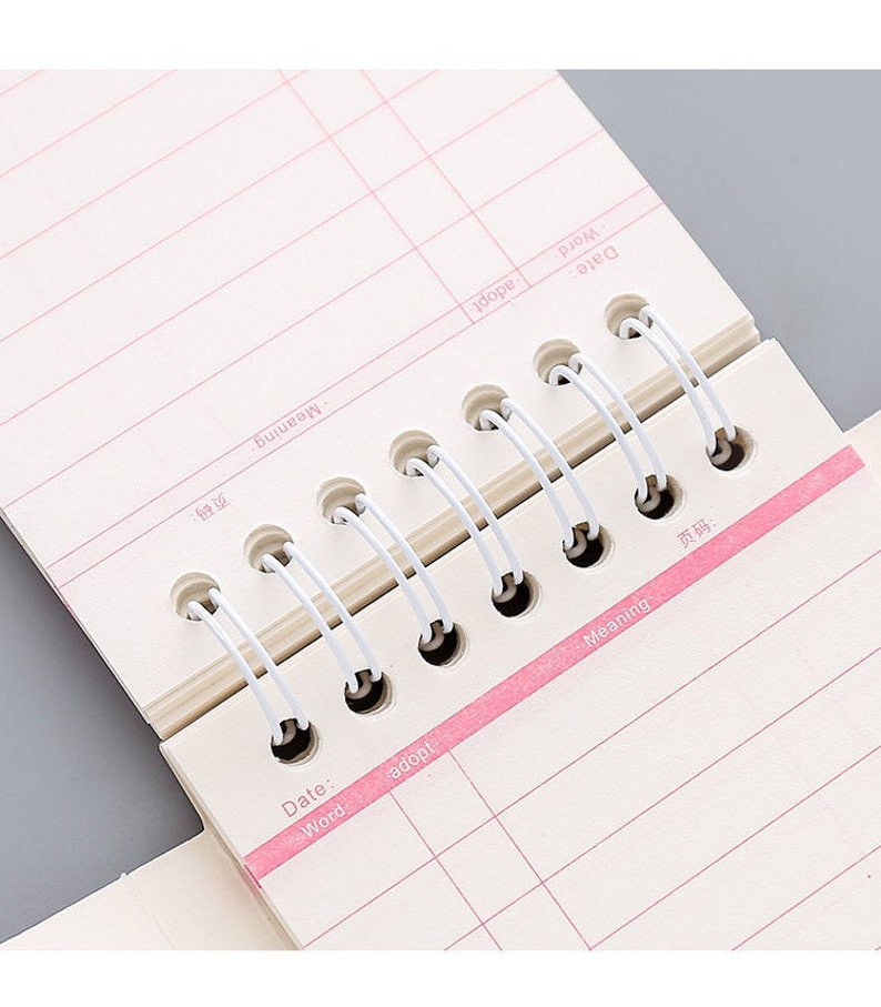 Cute Vocabulary Word Book Learning New Language Study Cards - Etsy