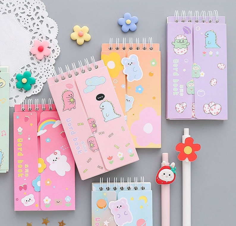 Cute Vocabulary Word Book Learning New Language Study Cards - Etsy