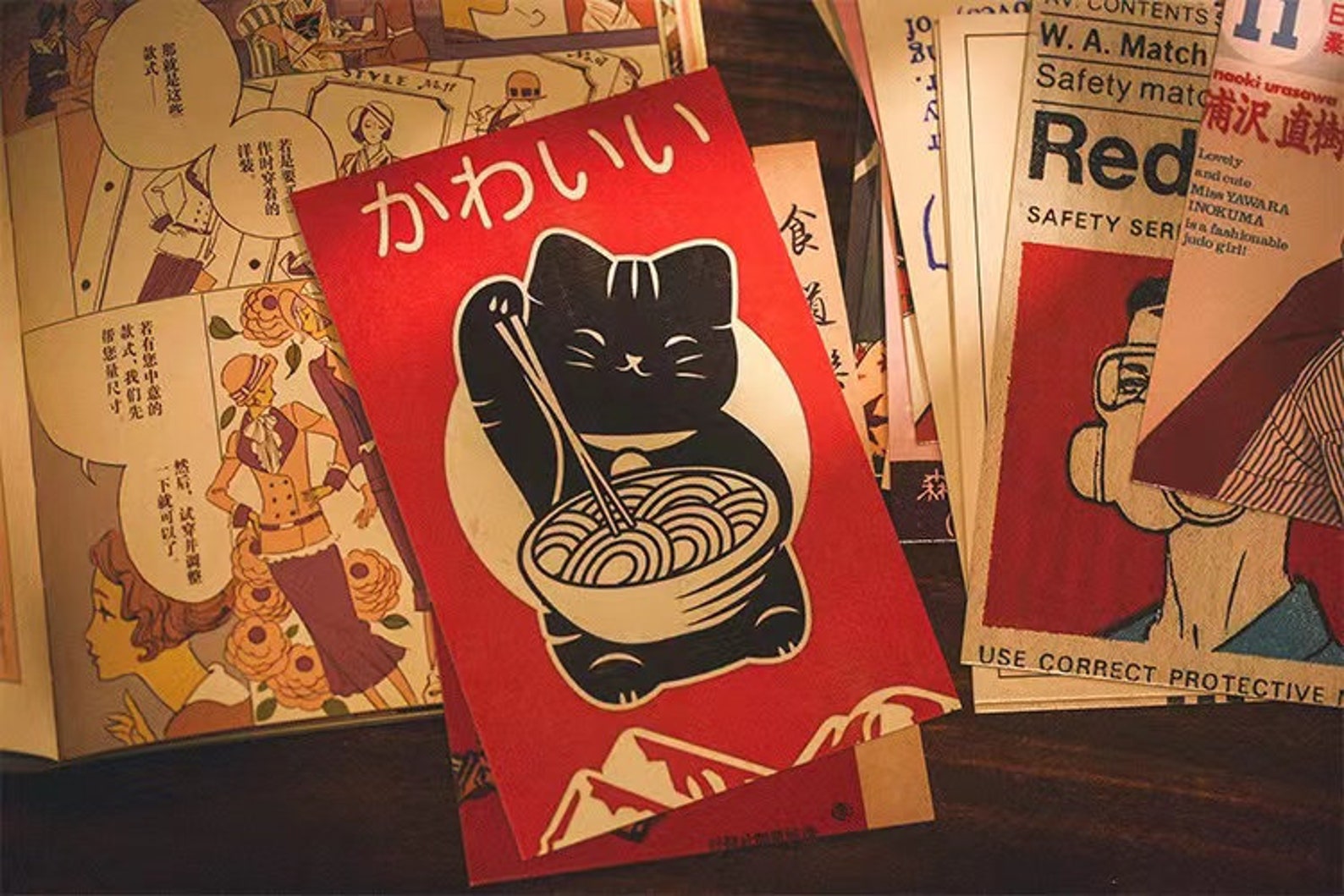 Retro Postcard Set of 30 Japanese Wall Decor Collage Kit Mid - Etsy